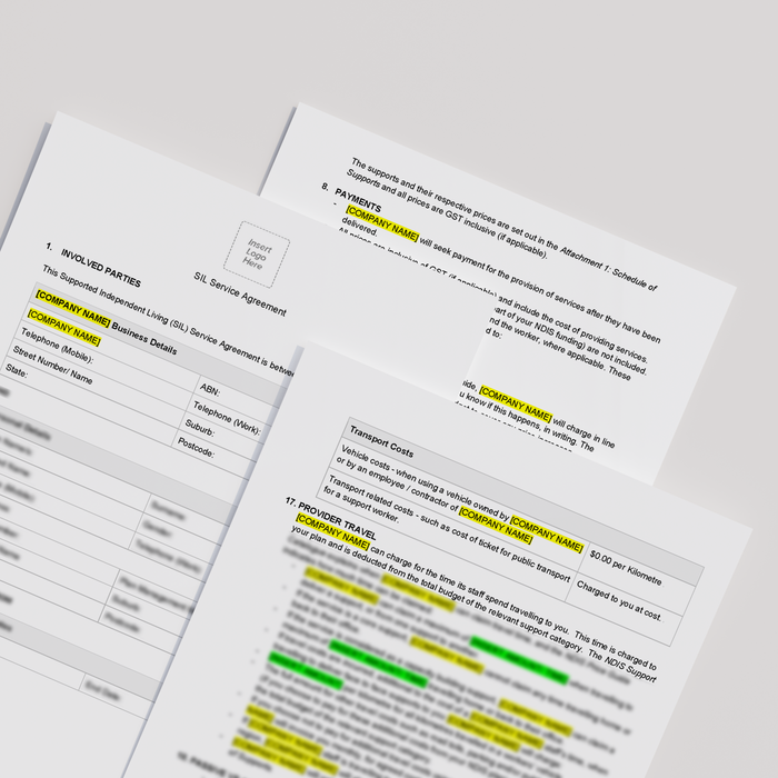 NDIS SIL Service Agreement
